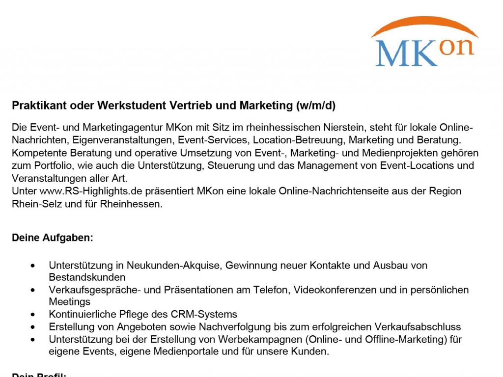 Über uns - Event- und Marketingagentur MKon